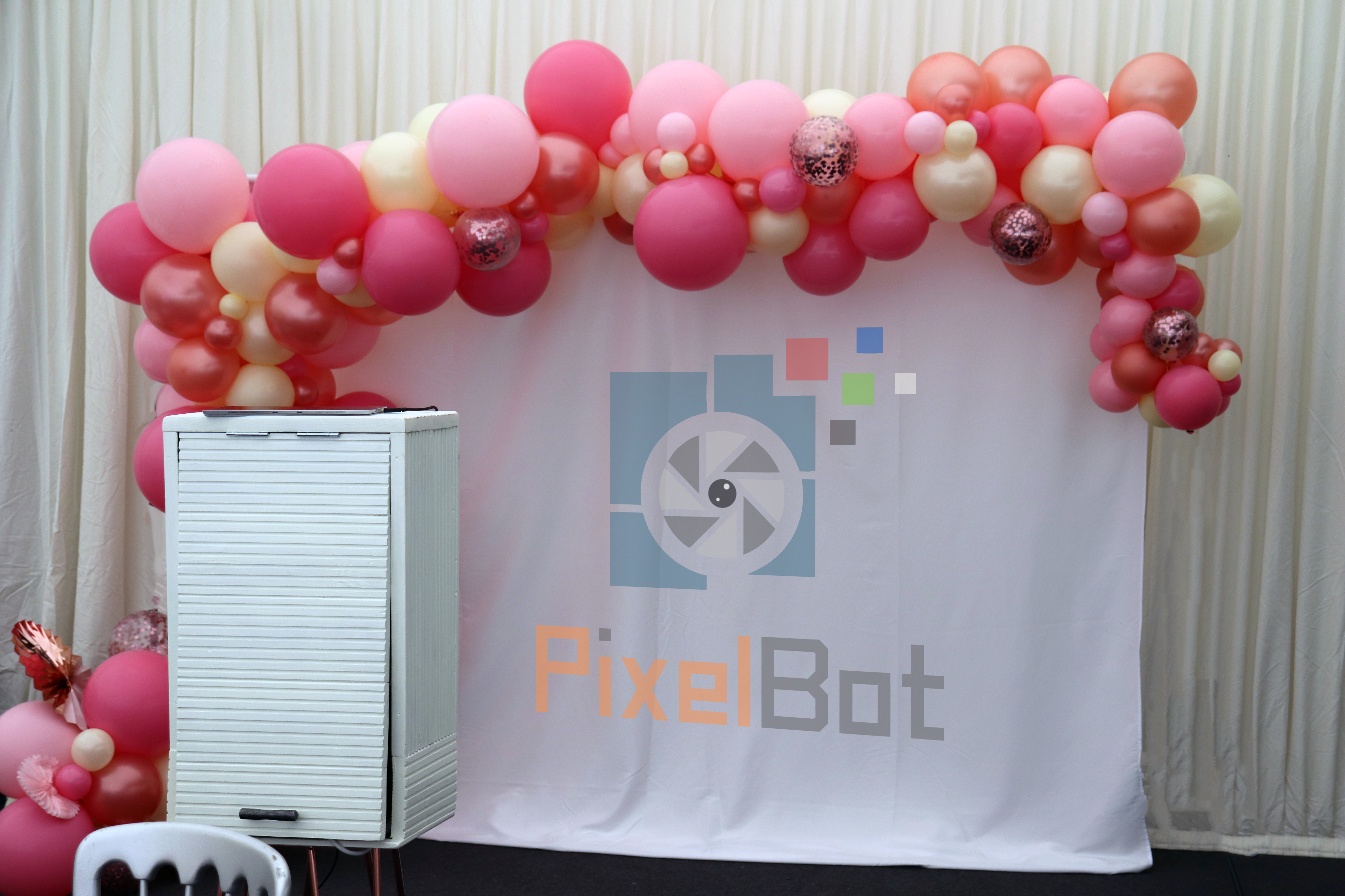 Open-air booth with backdrop to match your theme Backdrops - PixelBot